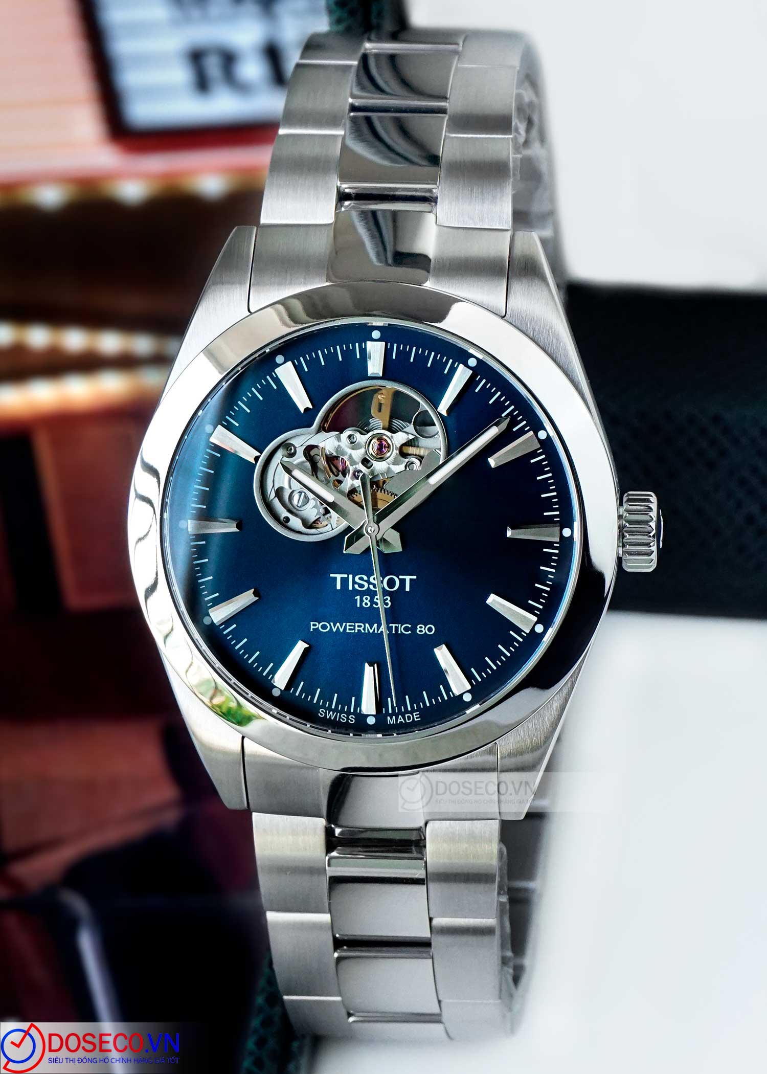 Tissot Gentleman Powermatic 80 Open Heart Blue T127.407.11.041.01 (T1274071104101)